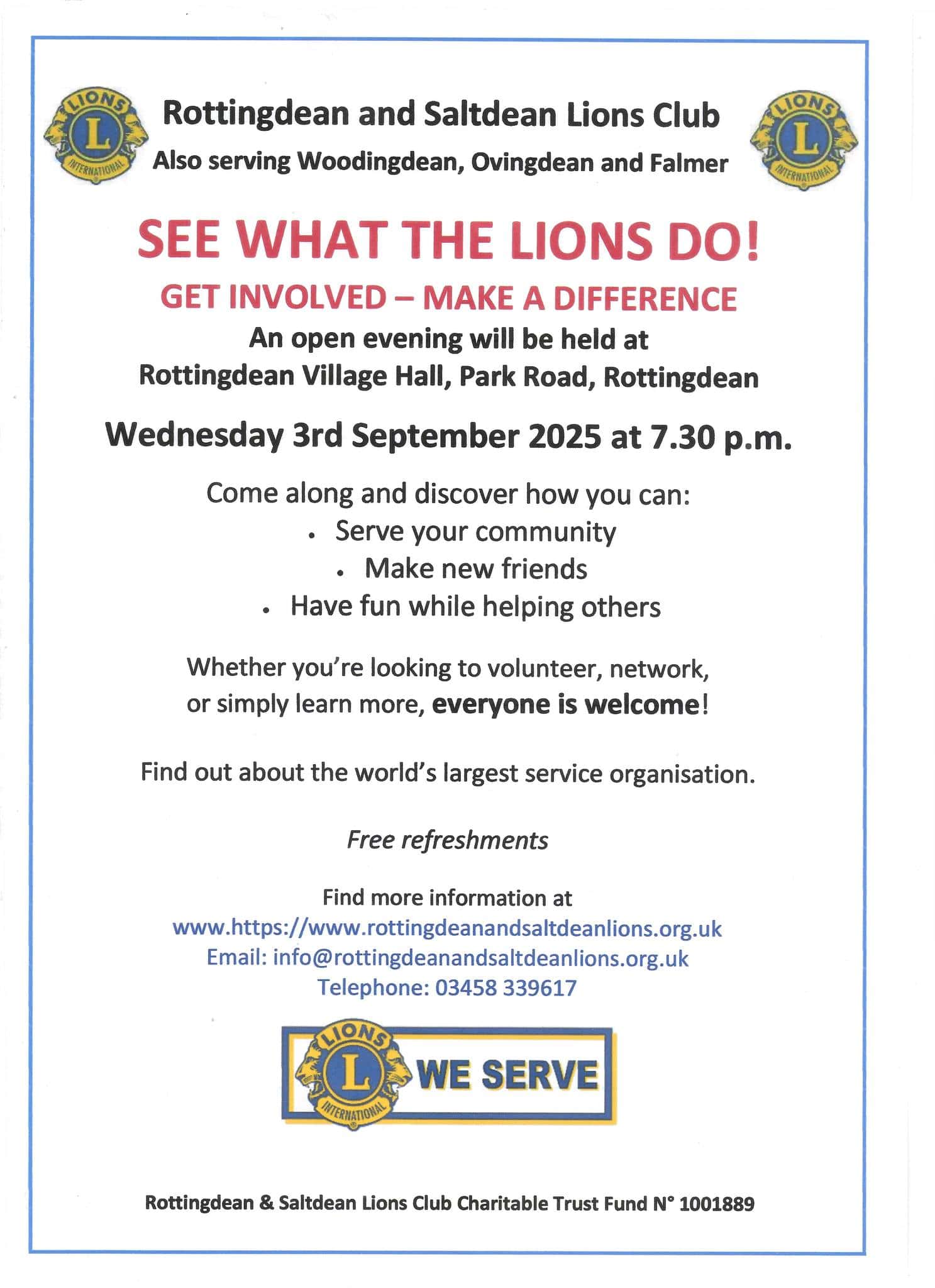 Open Evening - Rottingdean & Saltdean Lions 2025 - Rottingdean ...